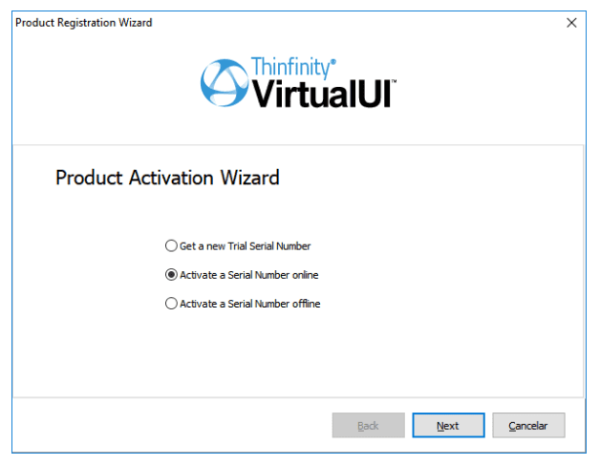 Register your Thinfinity VirtualUI Licenses