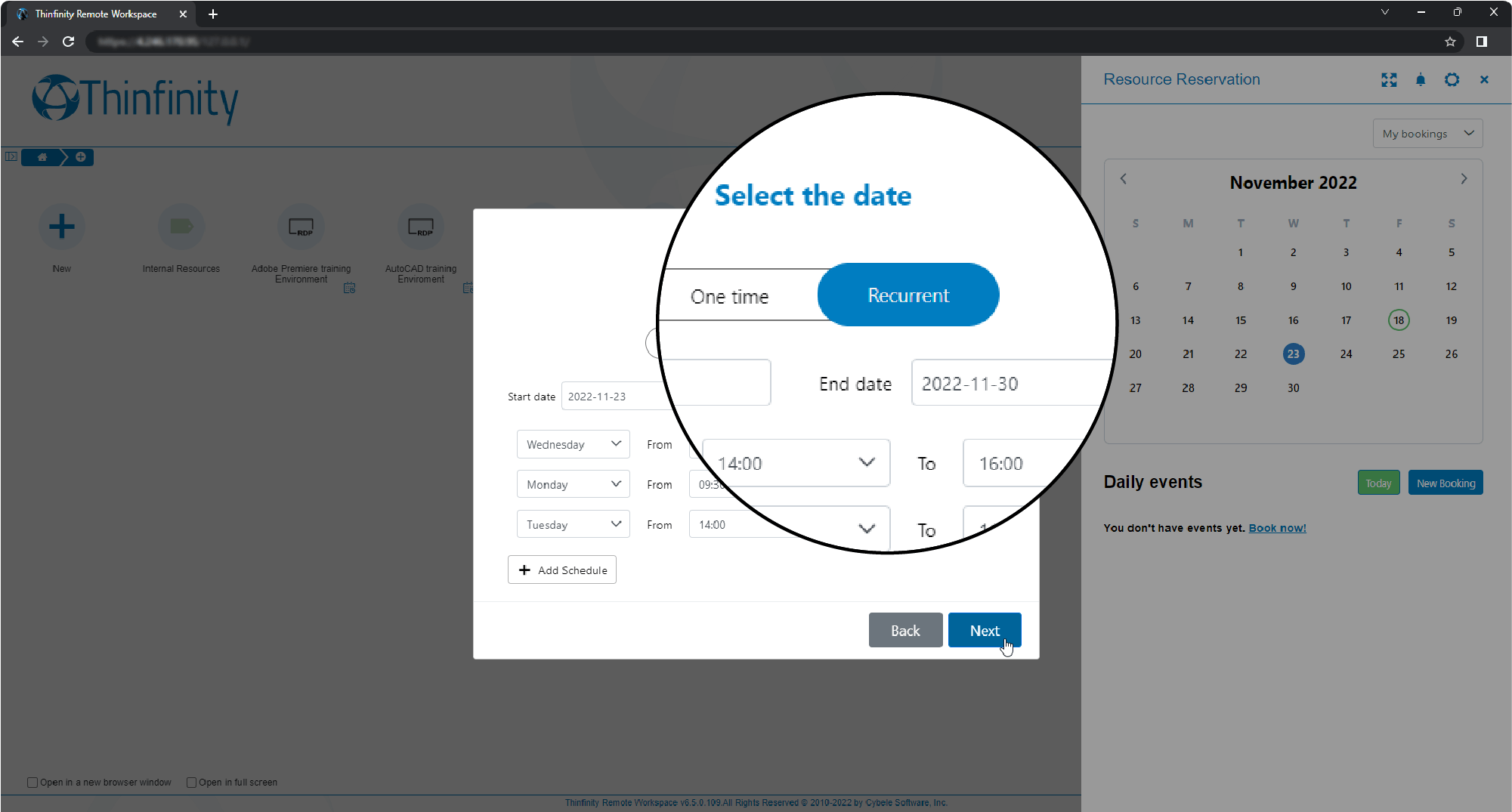 Getting started with the Resource Reservation Scheduler